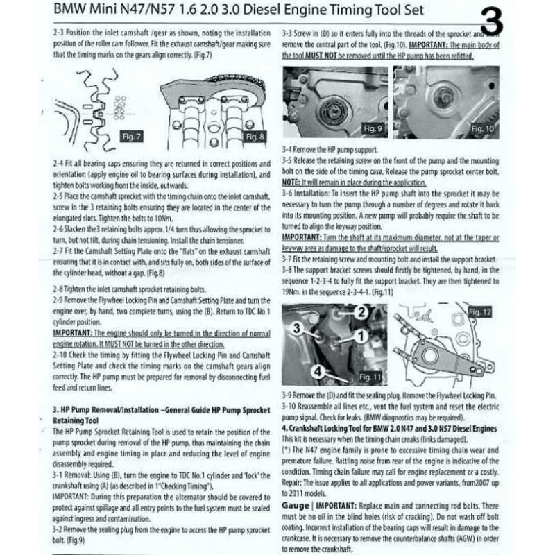 BMW N47 N47S N57 Timing Timing Kit